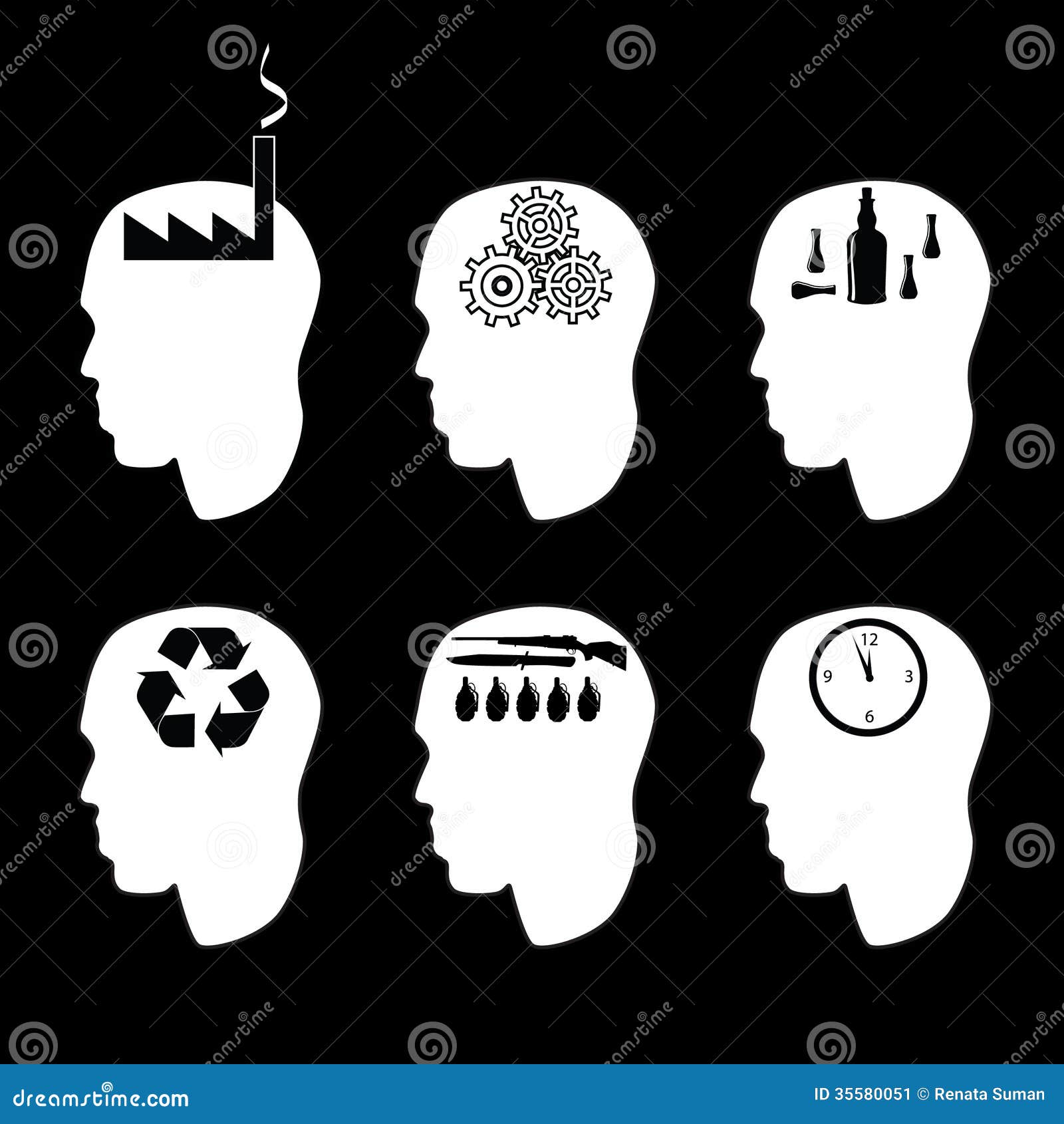 Different Types of People and Thinking Stock Vector - Illustration of ...