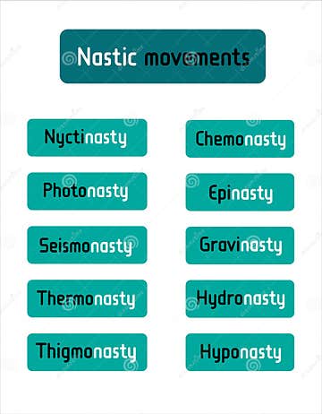 Different Types of Plants Nastic Movements. Education Classification ...