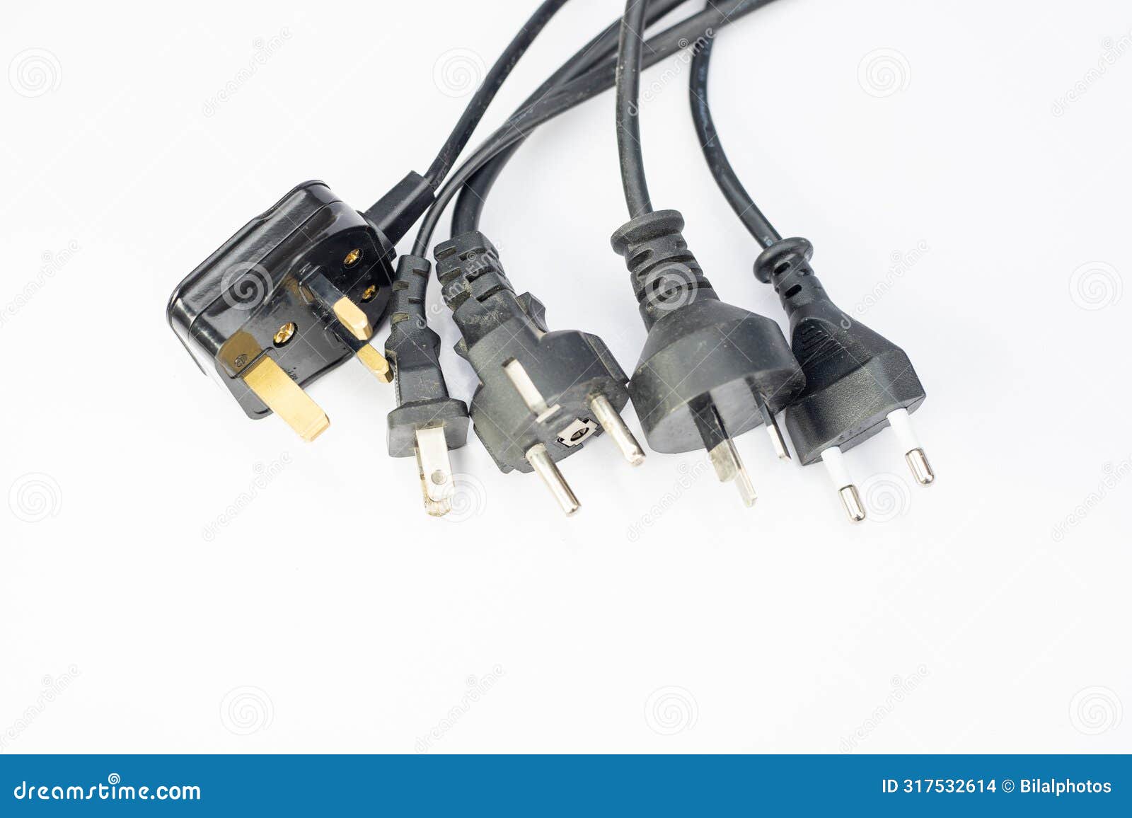 Different Types of Plugs Isolated on White Background Stock Photo ...