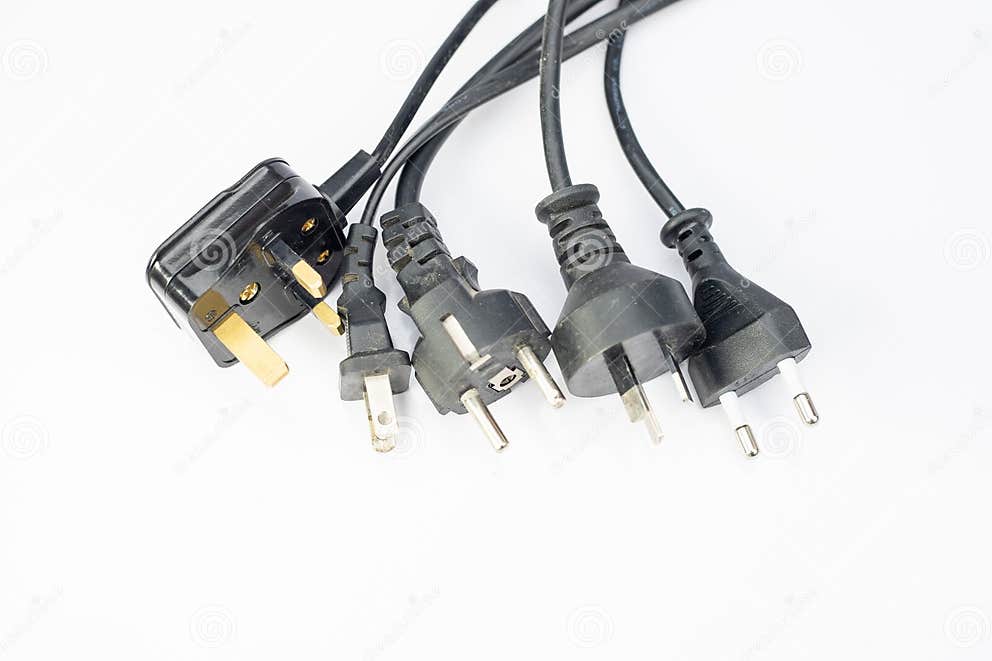 Different Types of Plugs Isolated on White Background Stock Photo ...