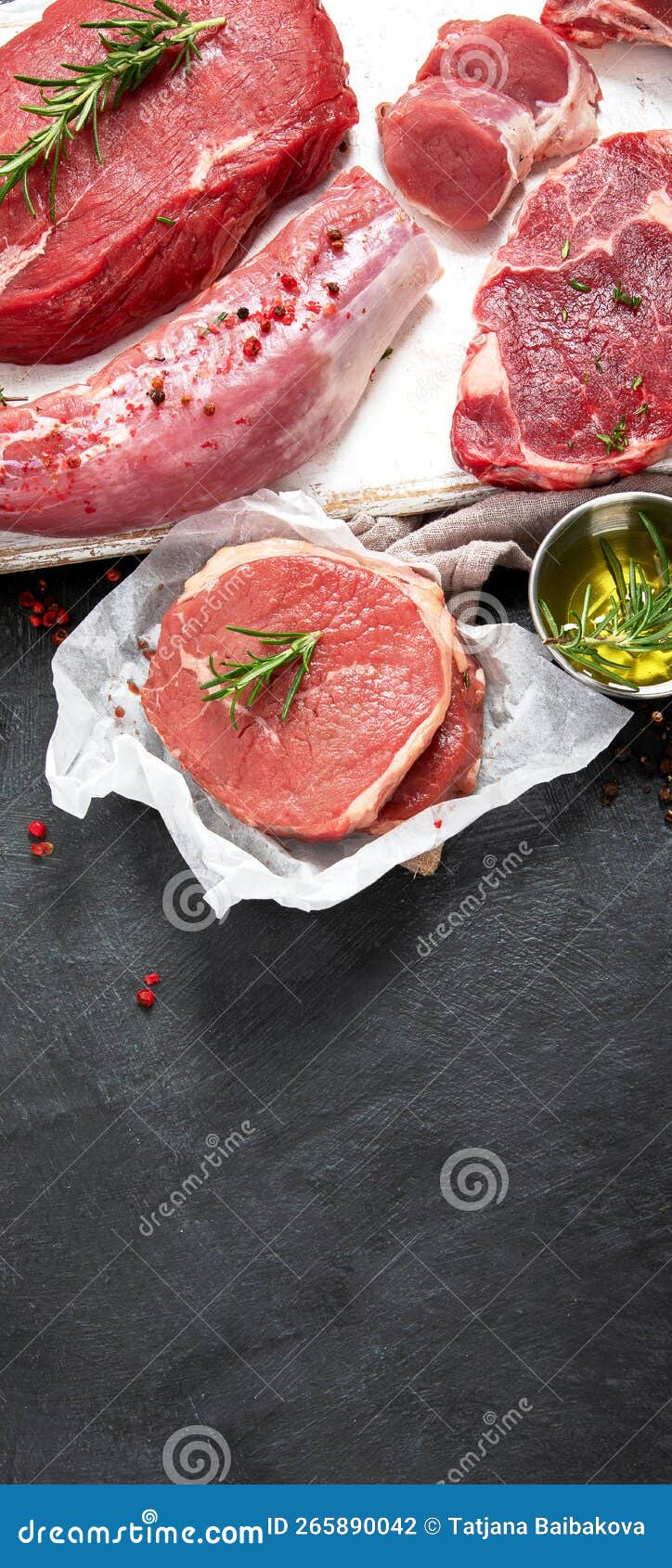 Different Types of Raw Meat Stock Photo - Image of cooking, beef: 265890042