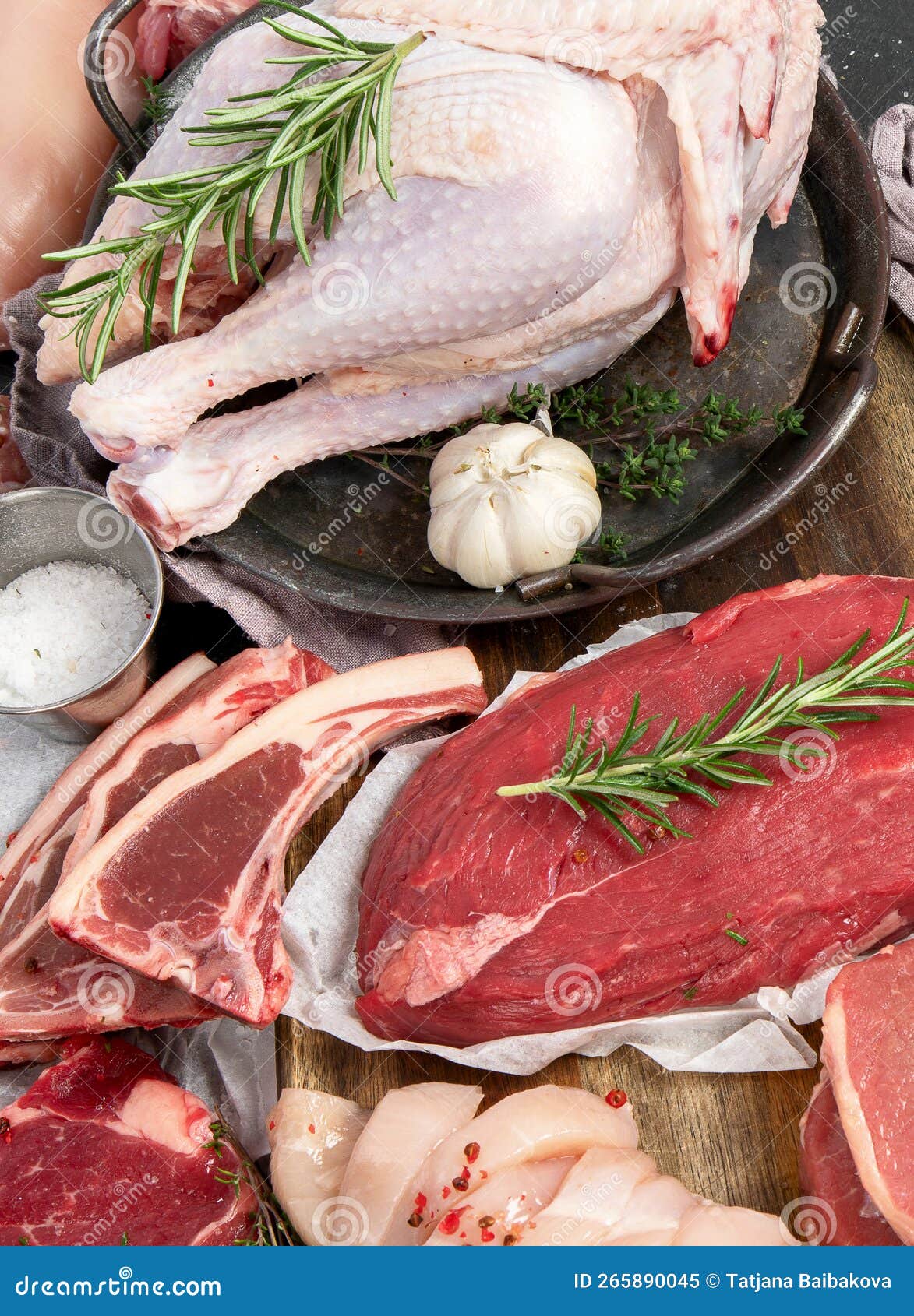 Different Types of Raw Meat Stock Image - Image of market, meal: 265890045