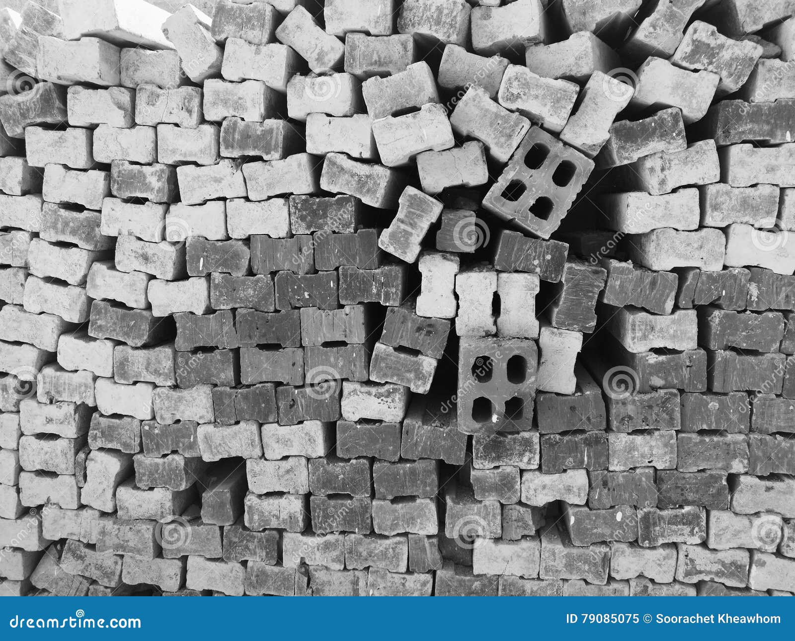 Different Types of Red Brick Laid in a Stack with Other Bricks Stock ...