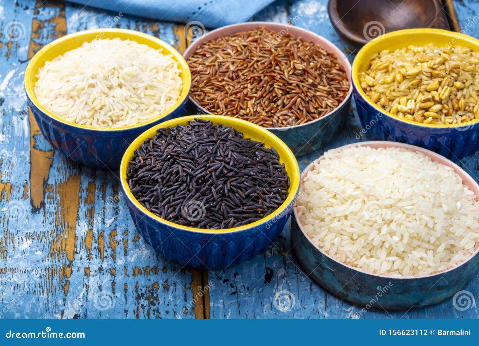 Different Types of Rice, White Basmati, Jasmine, Arborio, Brown and ...