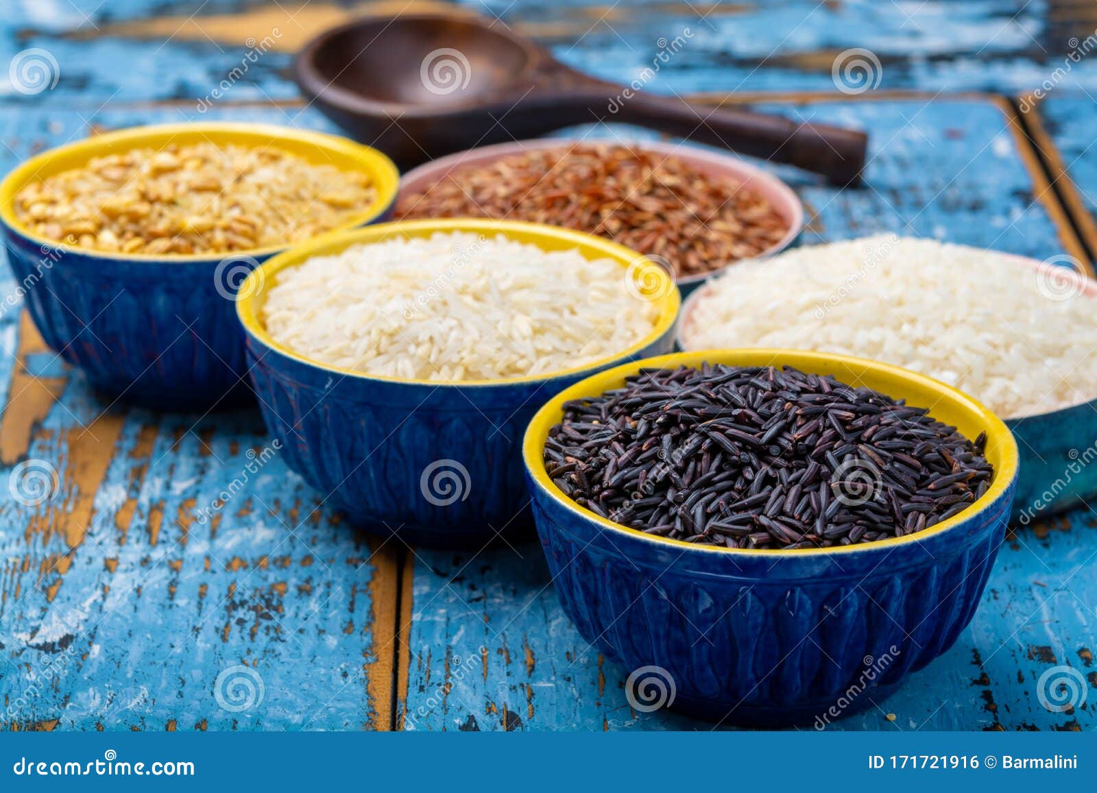 Different Types of Rice, White Basmati, Jasmine, Arborio, Brown and ...