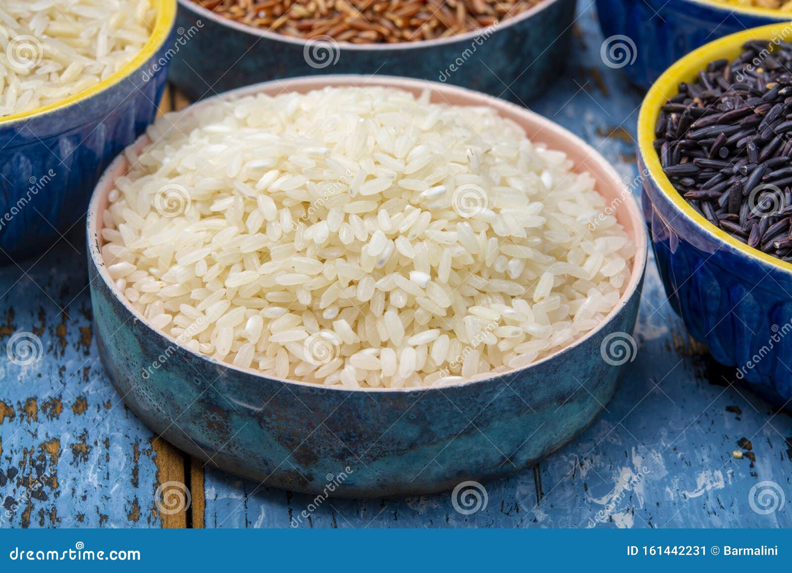 Different Types of Rice, White Basmati, Jasmine, Arborio, Brown and ...