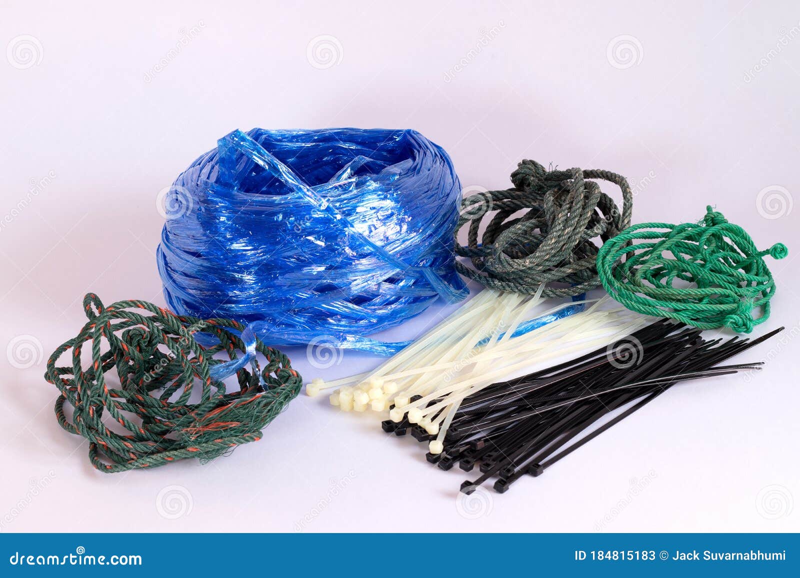 Various Types of Rope Isolated on White Background Stock Image - Image ...