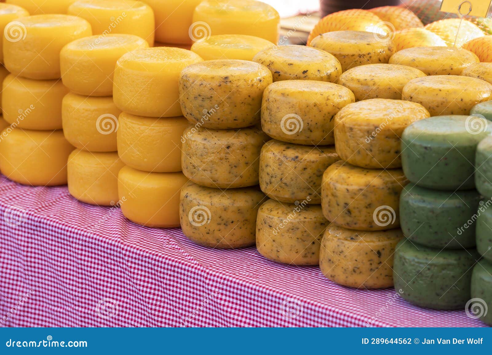 Different Types of Round Cheeses Displayed on a Table at the Cheese ...