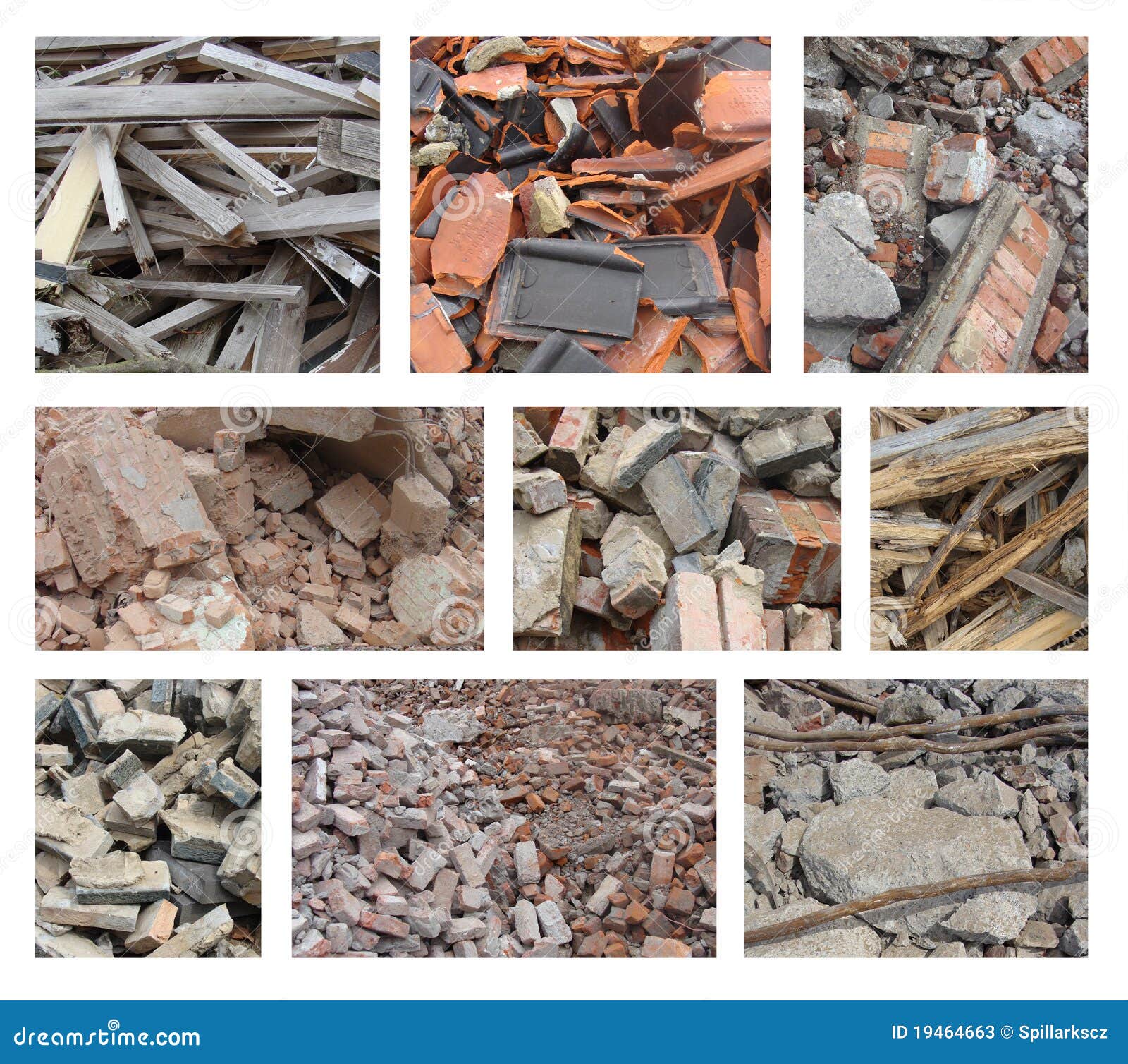 Different Types of Rubble from Demolition Stock Image - Image of ...