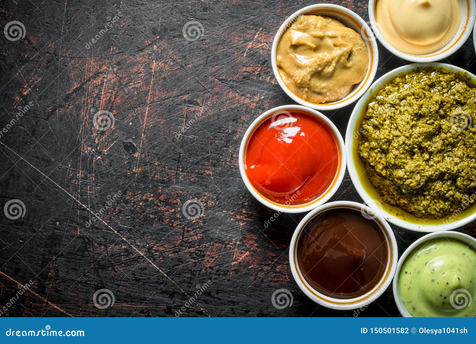 Different types of sauces stock photo. Image of assortment - 150501582