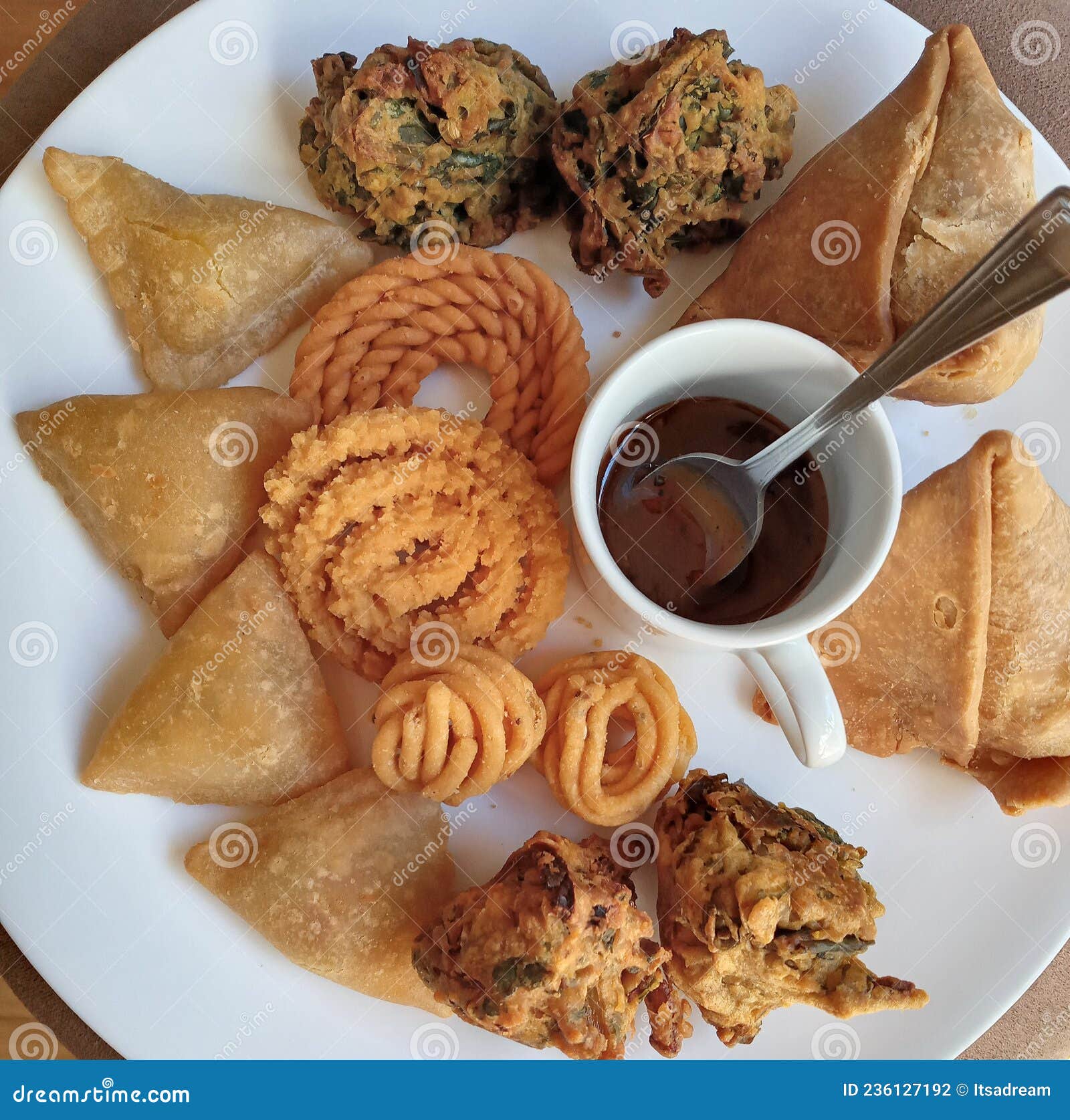 Savory Indian snacks stock photo. Image of spinach, pakora - 236127192