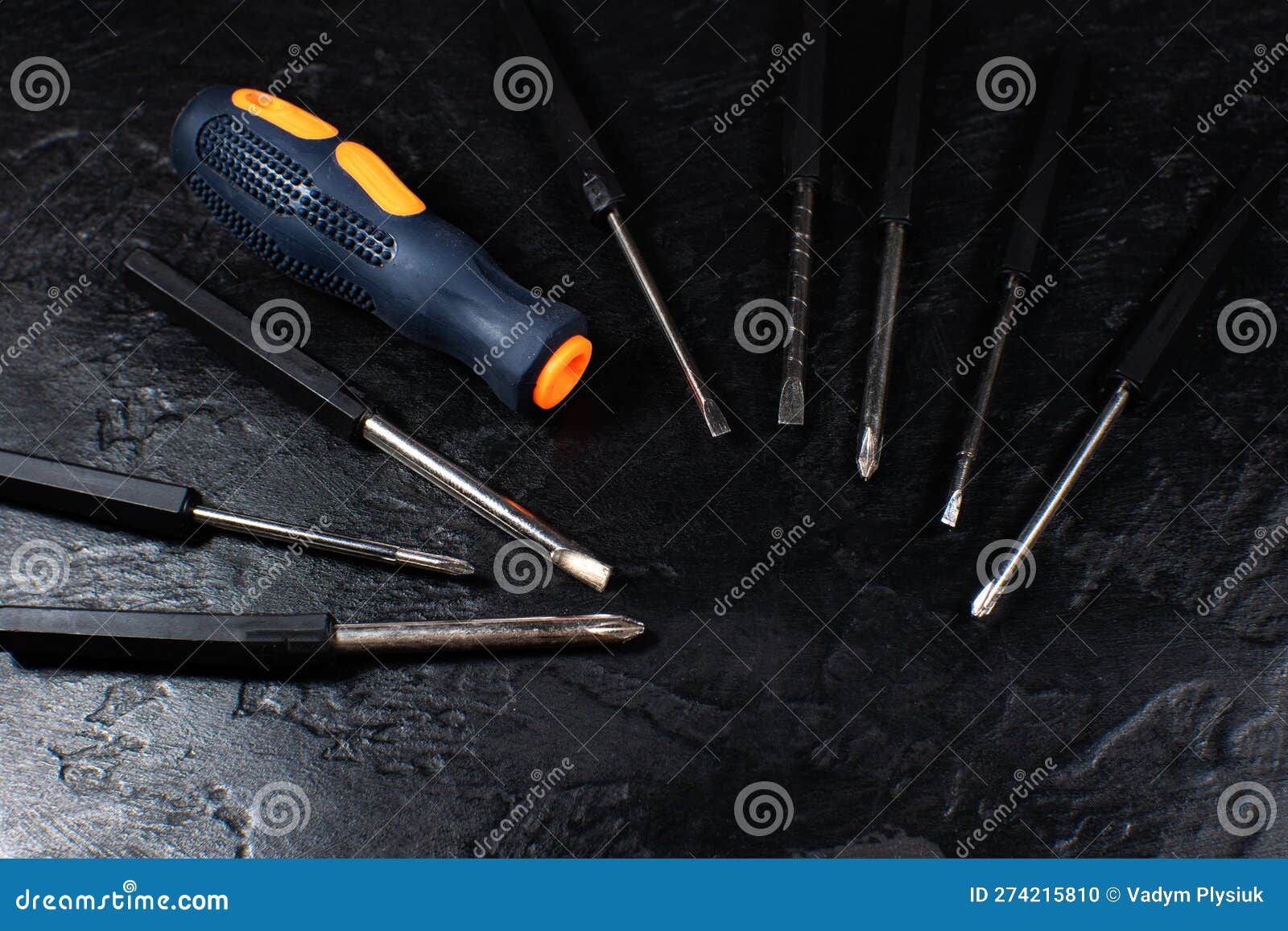 Different Types of Screwdrivers. Working Instruments for Maintenance ...