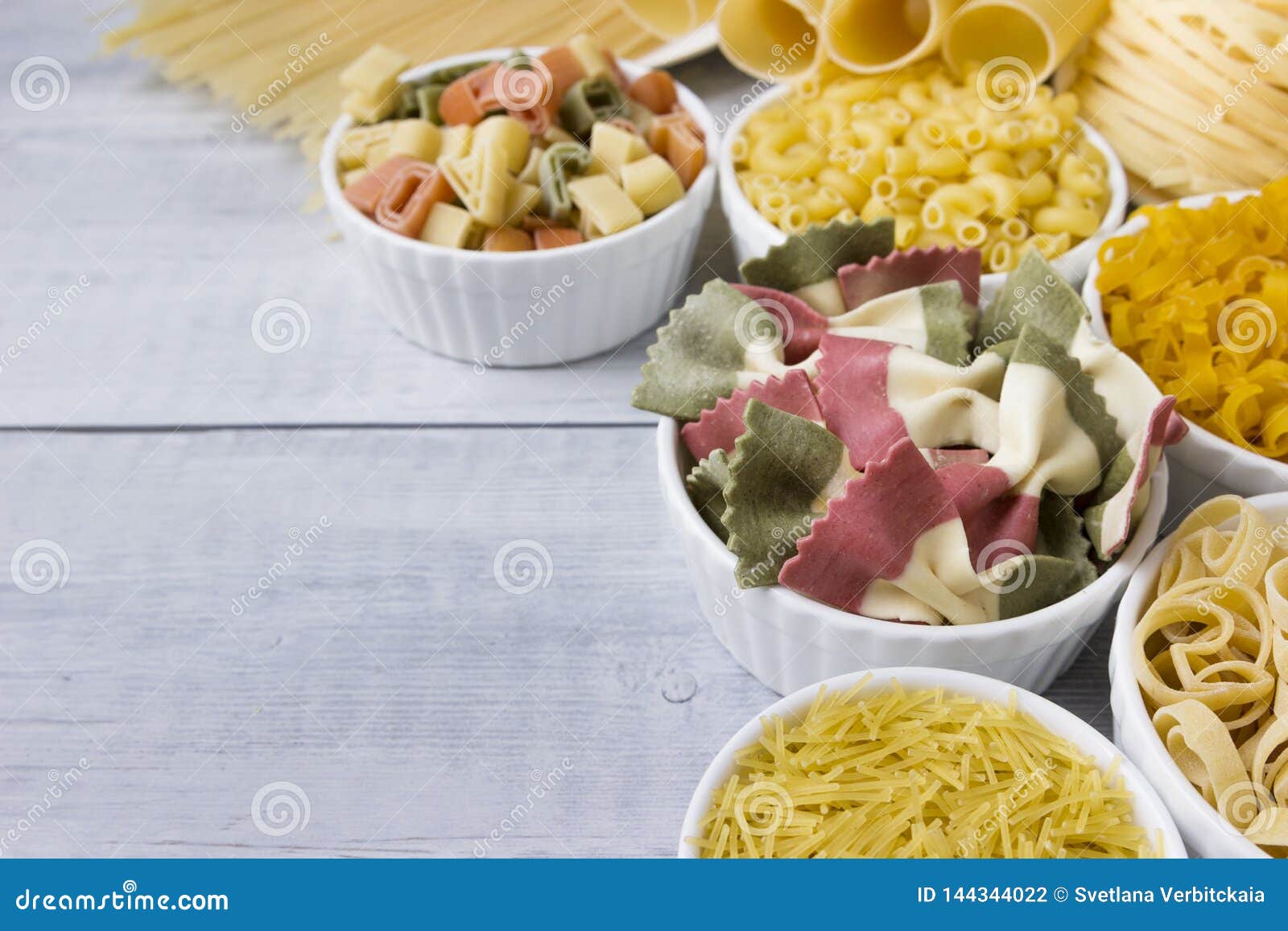 Different of Types and Shapes of Dry Italian of Pasta Stock Photo ...