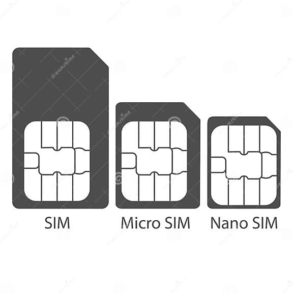 Different Types of SIM Card. Vector Illustration, Flat Design Stock ...