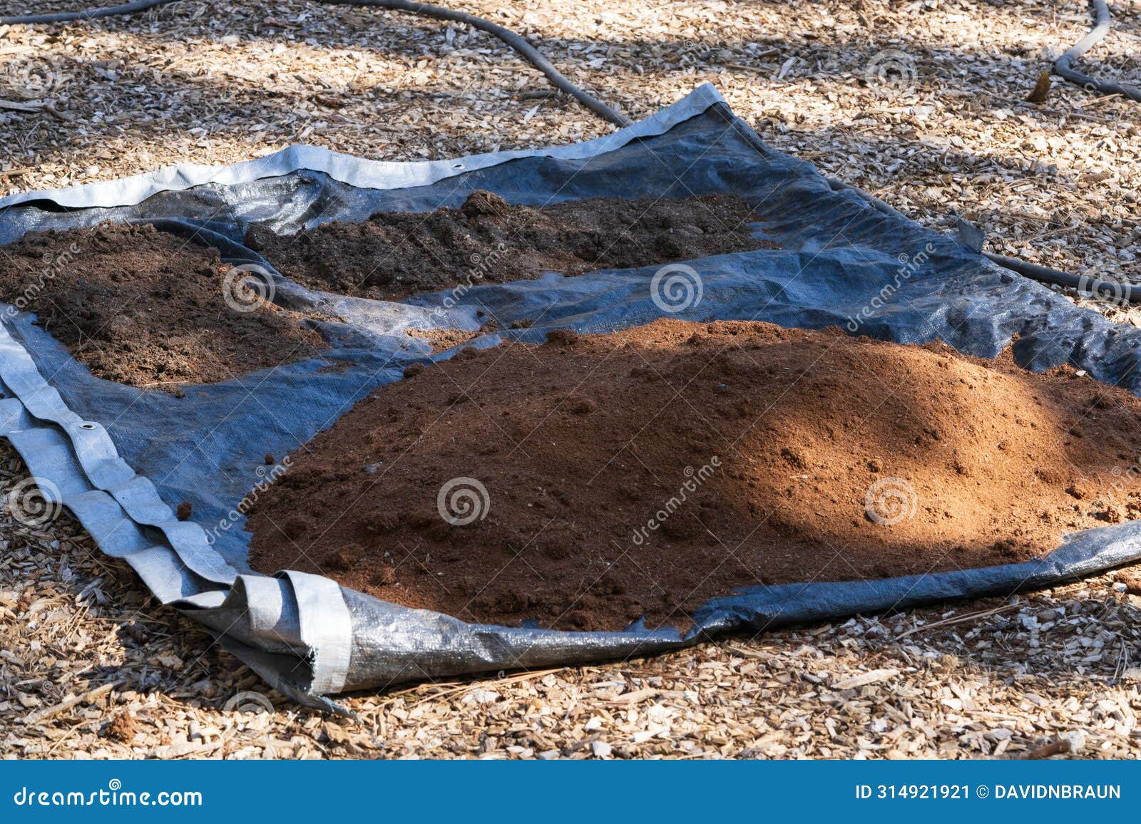 Different Types of Soil Separated on Piles on Tarp Stock Image - Image ...