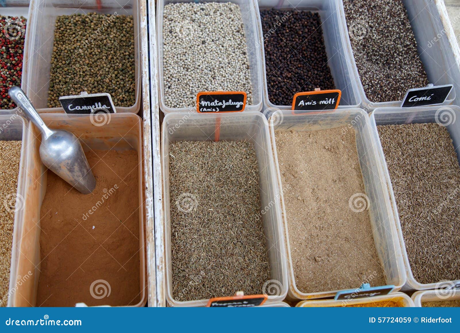 Different Types of Spices from a Market Stock Image - Image of flavour ...