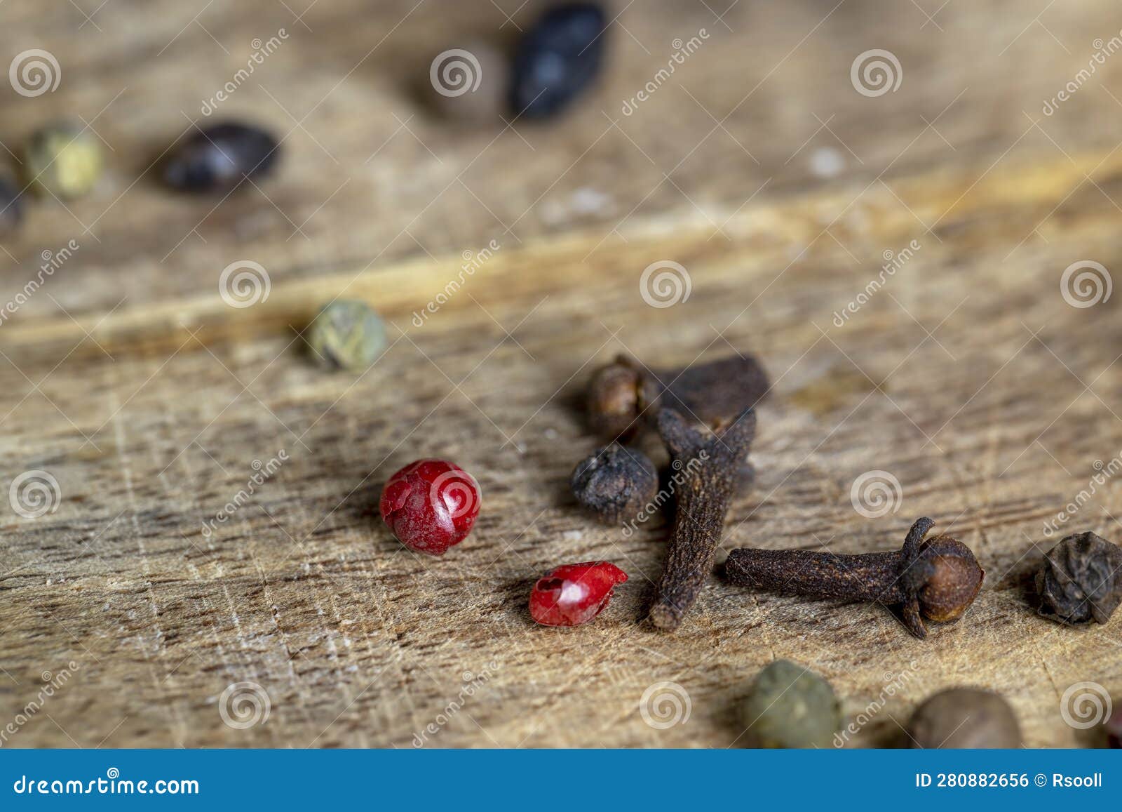 Different Types of Spices Scattered on the Table during Cooking Stock ...