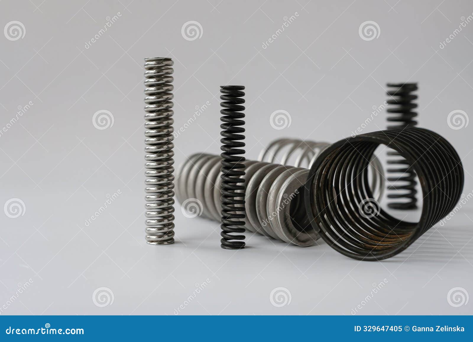 Different Types of Springs or Coil Springs on a White Background. Stock ...
