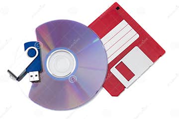 Different Types of Storage Media Stock Image - Image of isolated ...