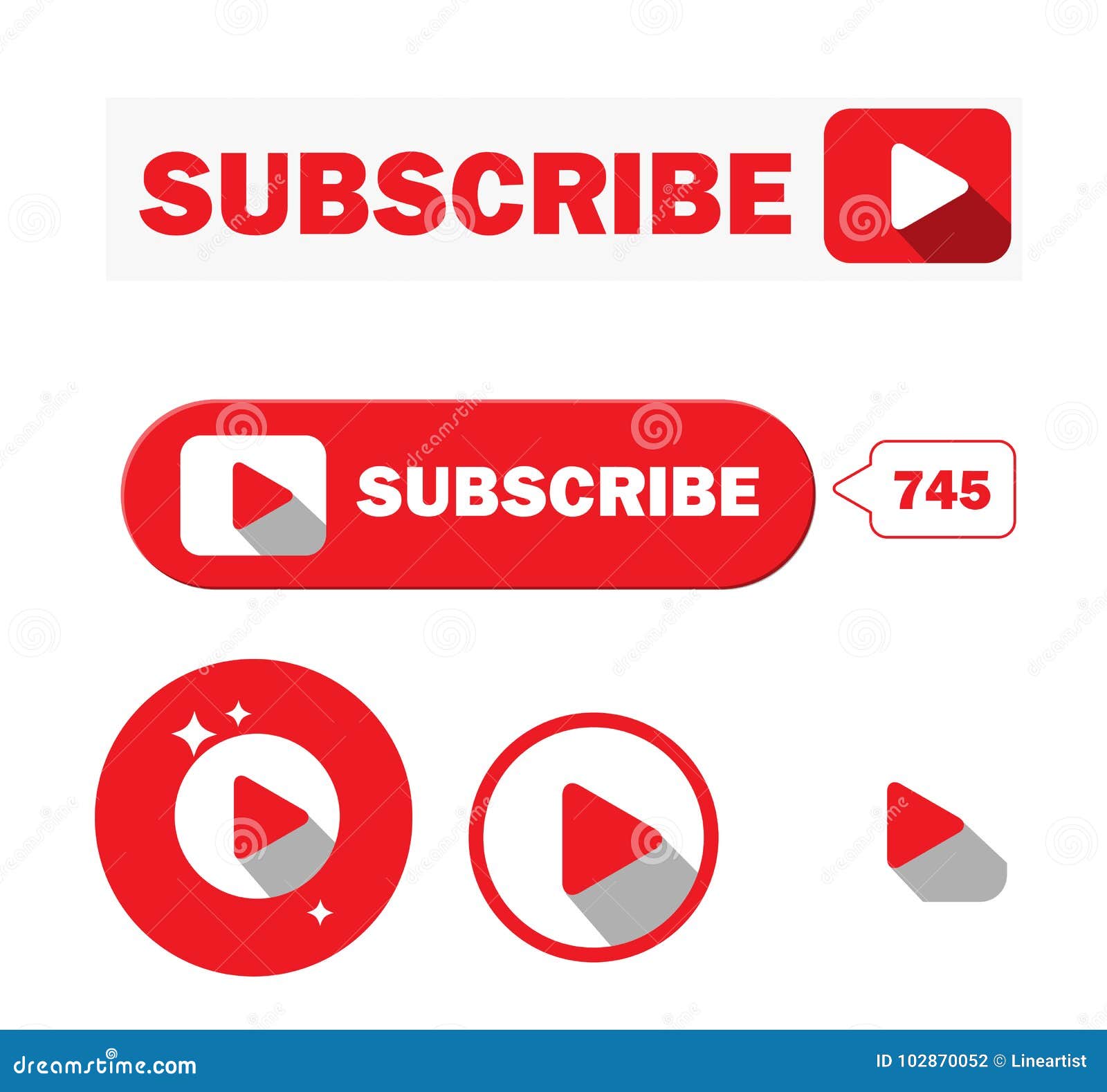 Different Types of Subscribe Badges Vector Stock Illustration ...