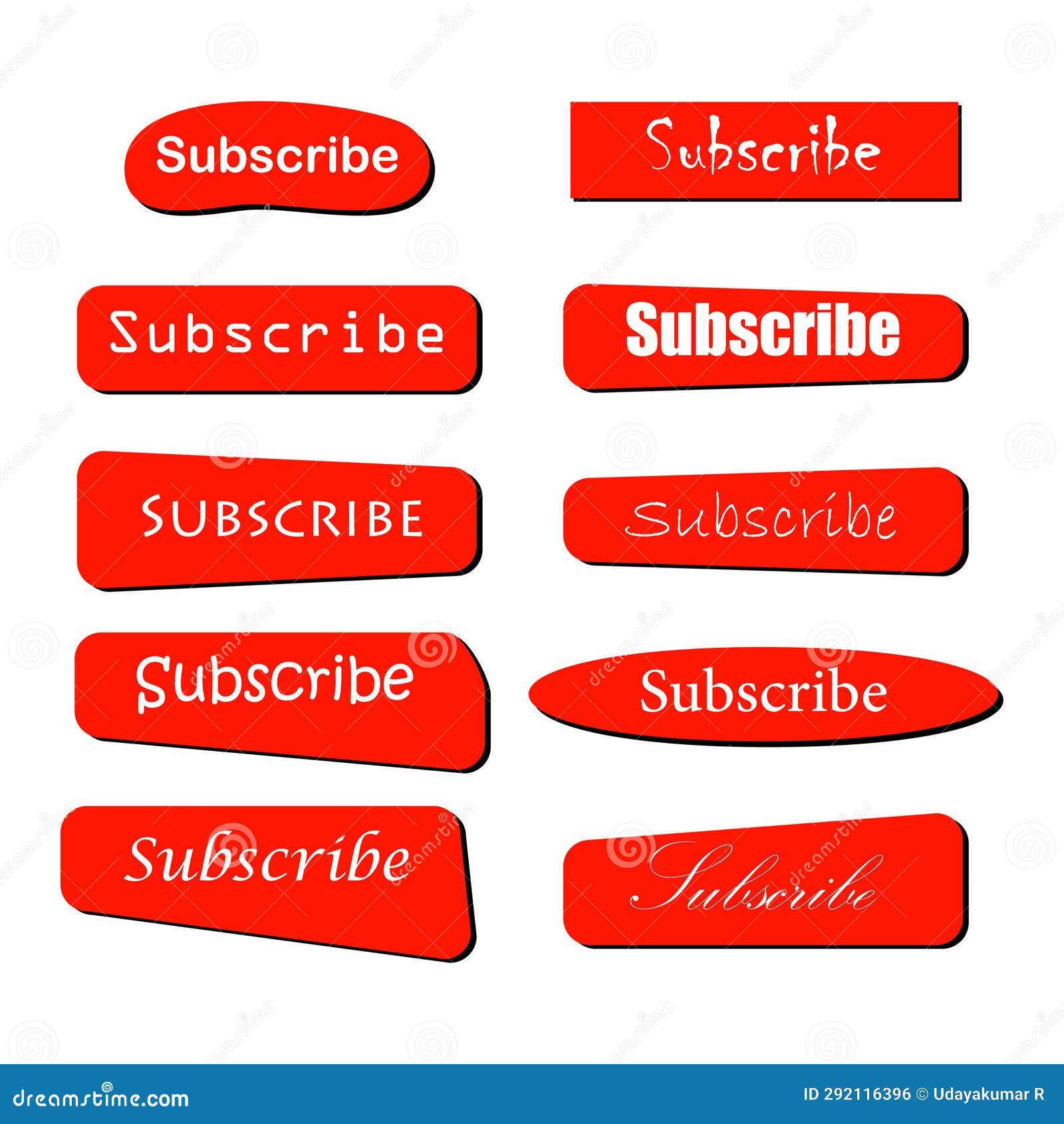 Different Types of Subscribe Buttons. Vector Illustration Stock Vector ...