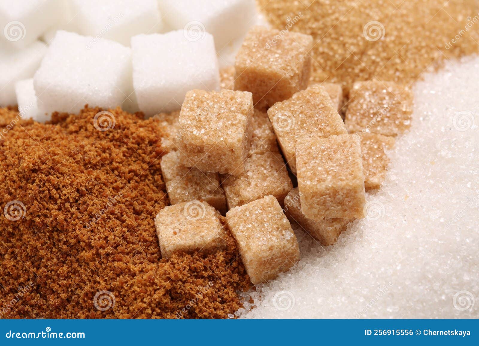 Different Types of Sugar As Background, Closeup Stock Photo - Image of ...