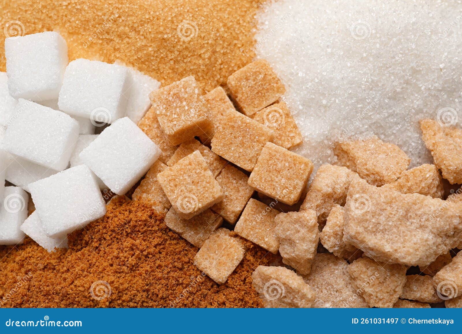 Different Types of Sugar As Background, Closeup Stock Image - Image of ...