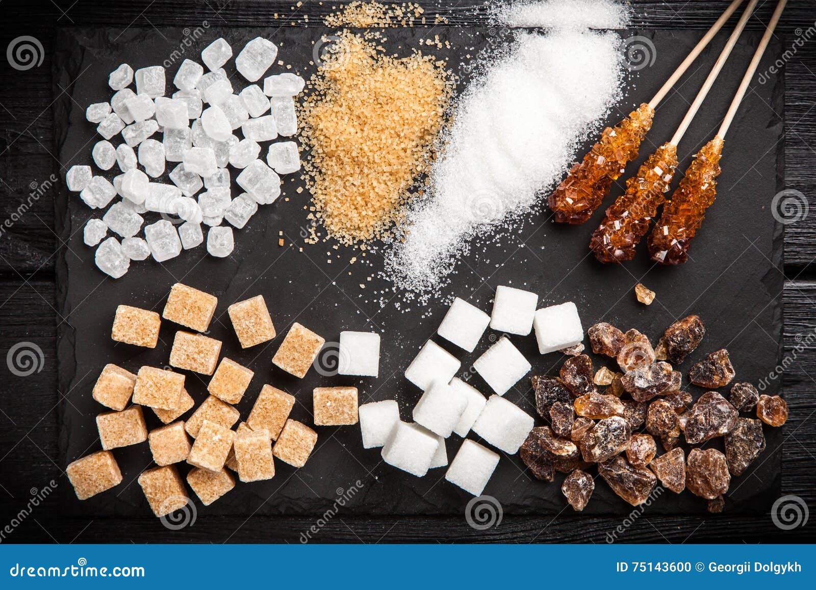 DIfferent types of sugar stock photo. Image of delicious - 75143600