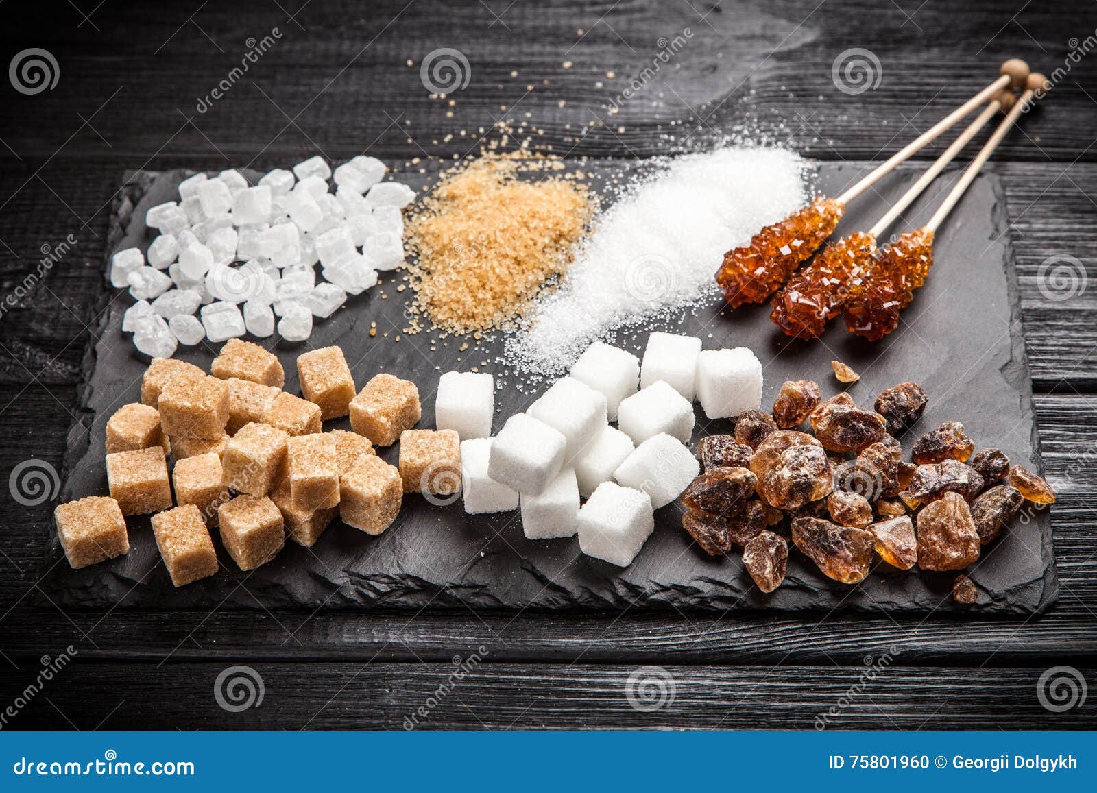 DIfferent types of sugar stock photo. Image of brown - 75801960