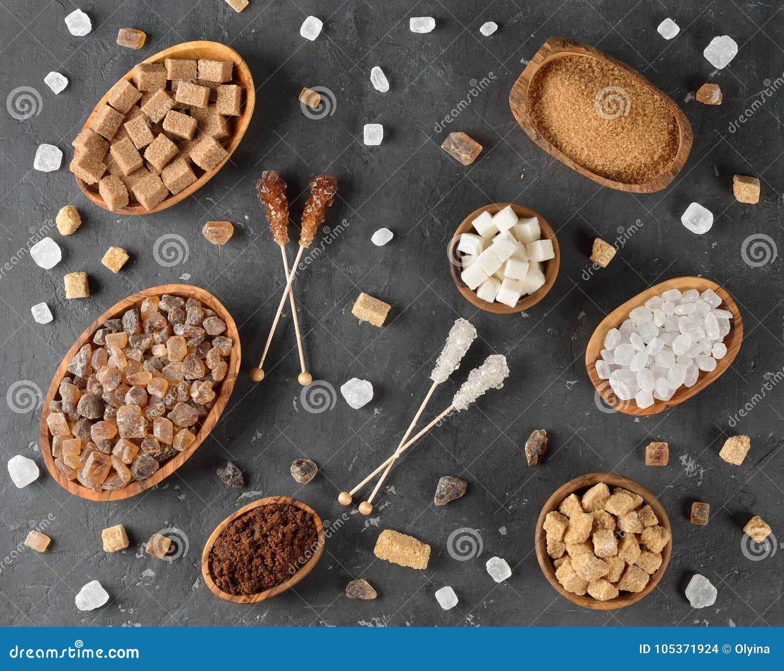 Different types of sugar stock photo. Image of brown - 105371924