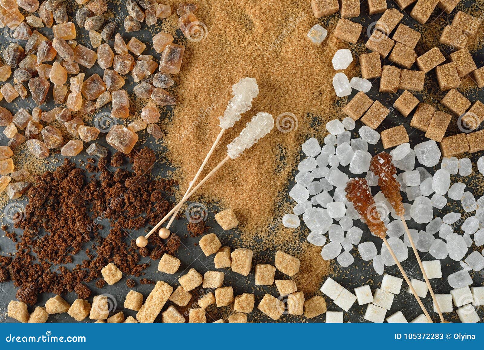 Different types of sugar stock image. Image of muscovado - 105372283