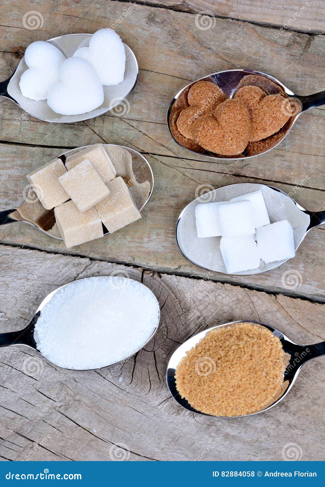 Different Types of Sugar on Table Stock Photo - Image of pile ...