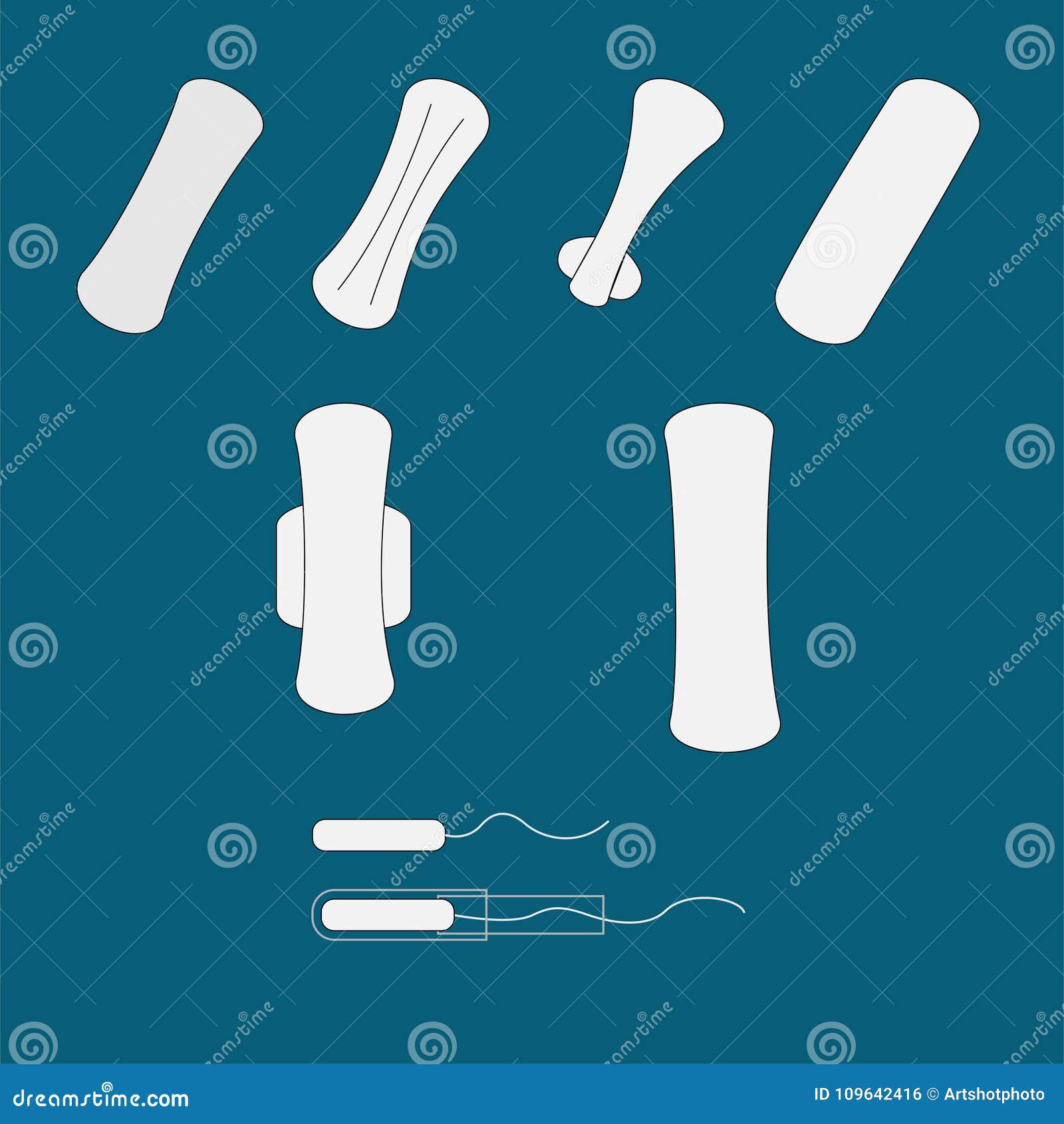 Different types of tampons stock illustration. Illustration of ...