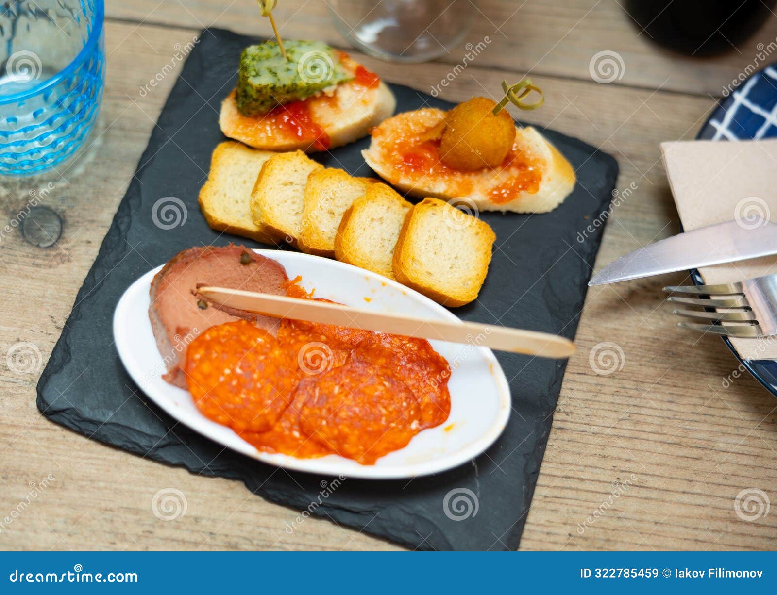 Different Types of Tapas on Table Stock Image - Image of slice, cuisine ...