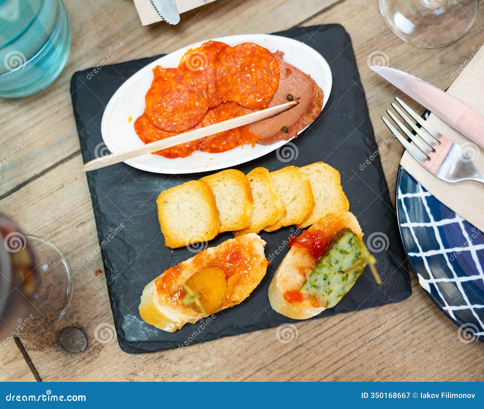 Different Types of Tapas on Table Stock Image - Image of ingredient ...
