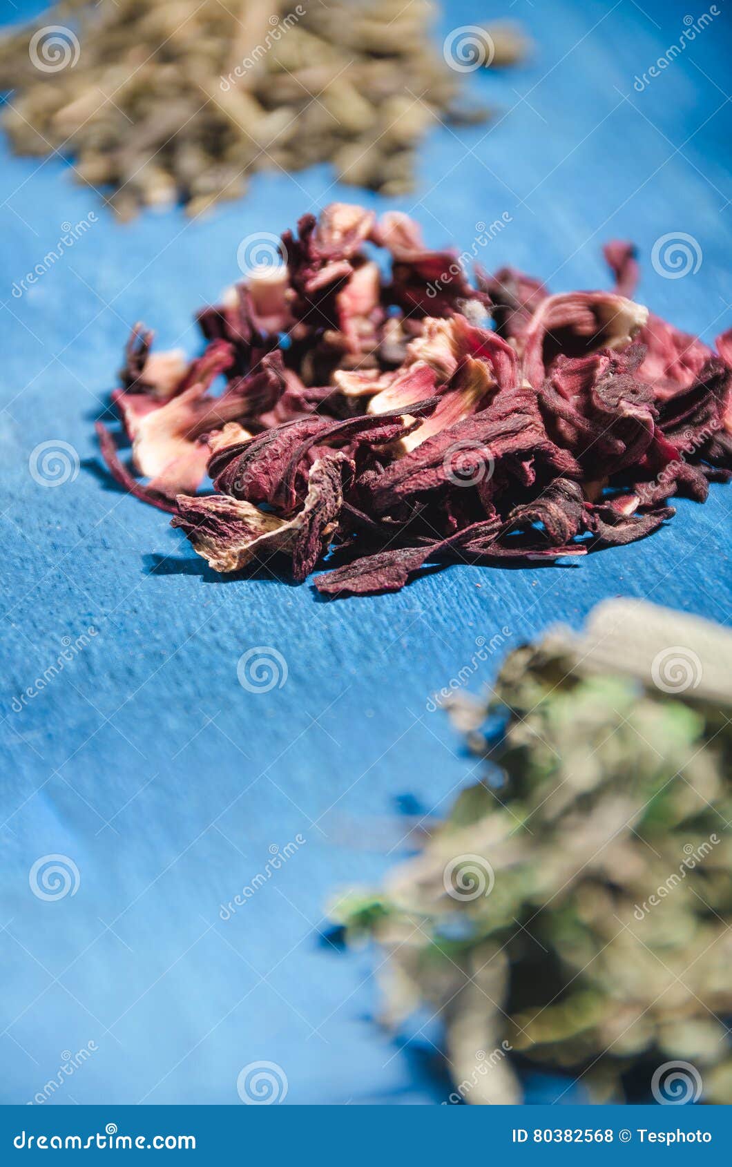 Different Types of Tea on the Blue Table. Stock Photo - Image of ...