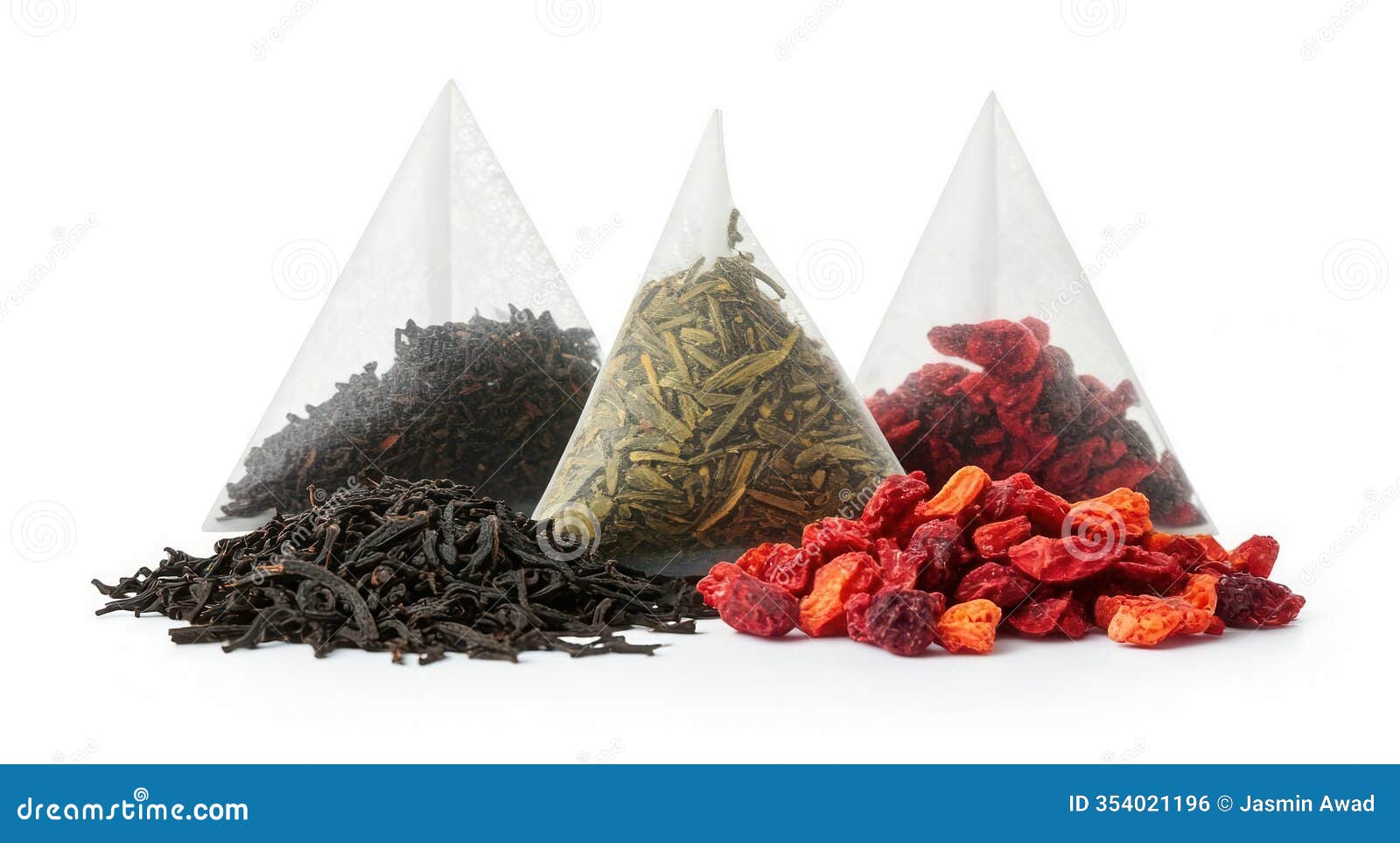 Different Types Of Tea With Teabags And Copy Space Stock Illustration ...