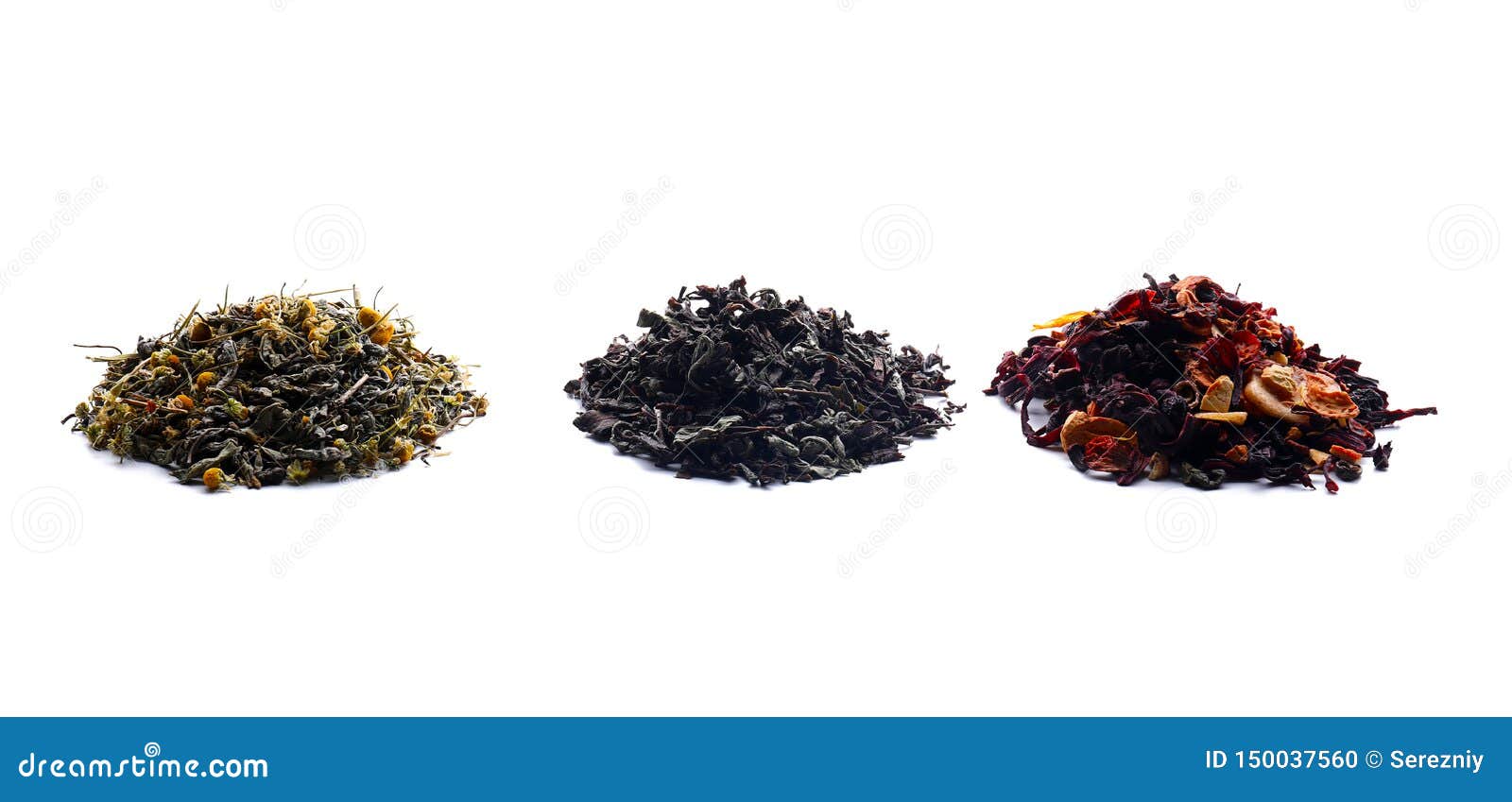Different Types of Tea on White Background Stock Photo - Image of leaf ...
