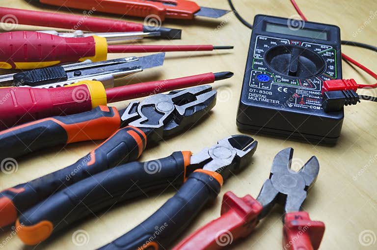 Different Types of Tools Screwdrivers, Pliers, Nippers Stock Photo ...