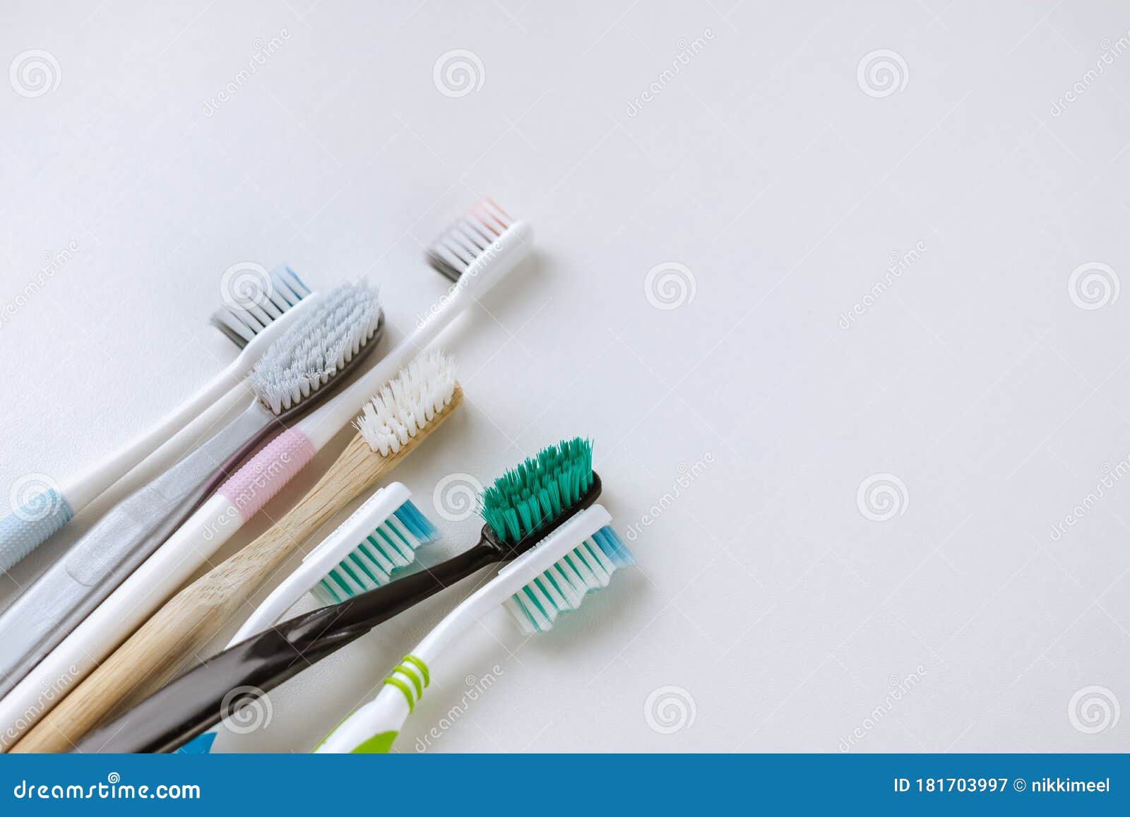Different Types of Toothbrushes on a White Background. Stock Image ...
