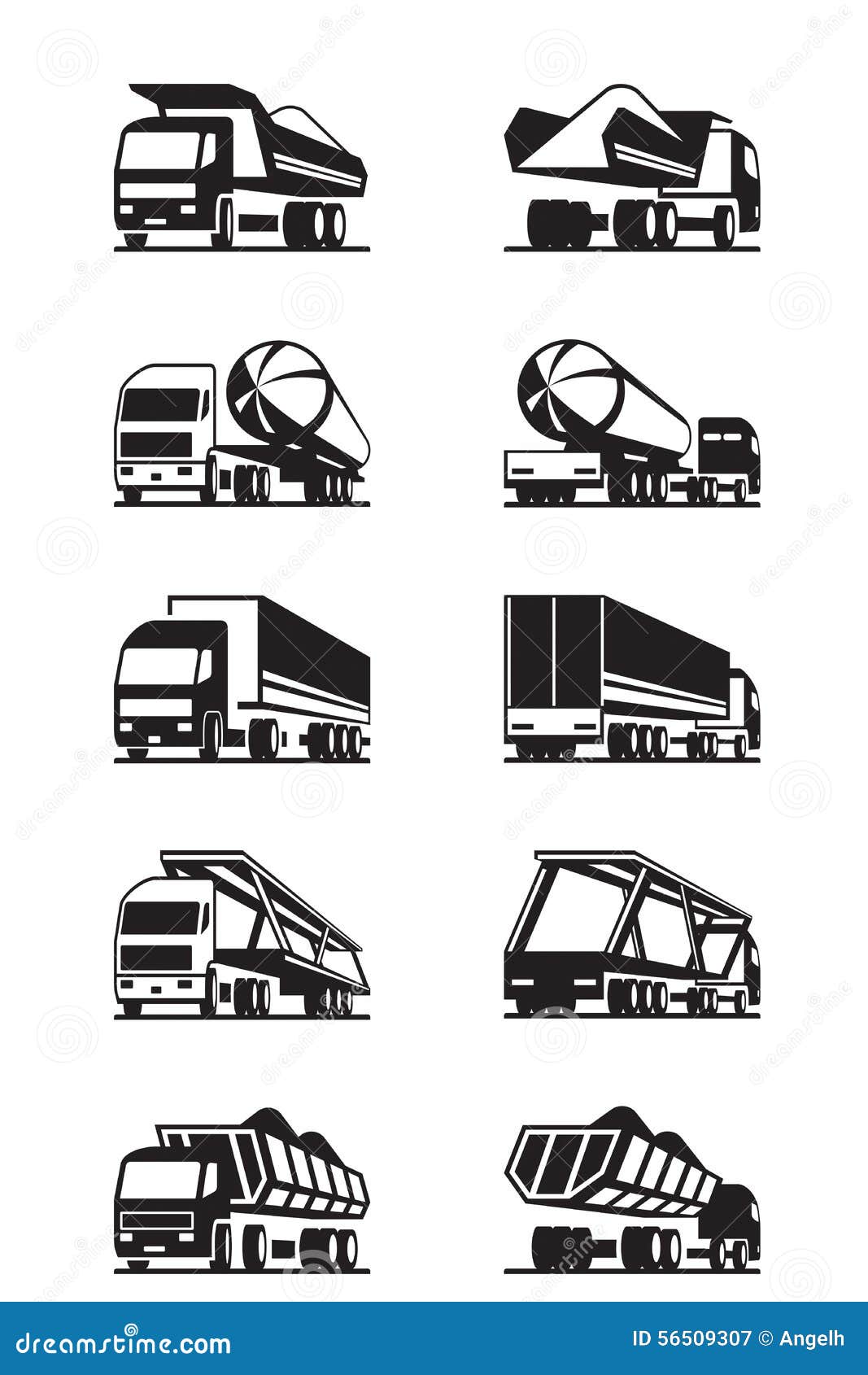 Different Types of Trucks with Trailers Stock Vector - Illustration of ... Different Types of Trucks with Trailers Stock Vector - Illustration of ...