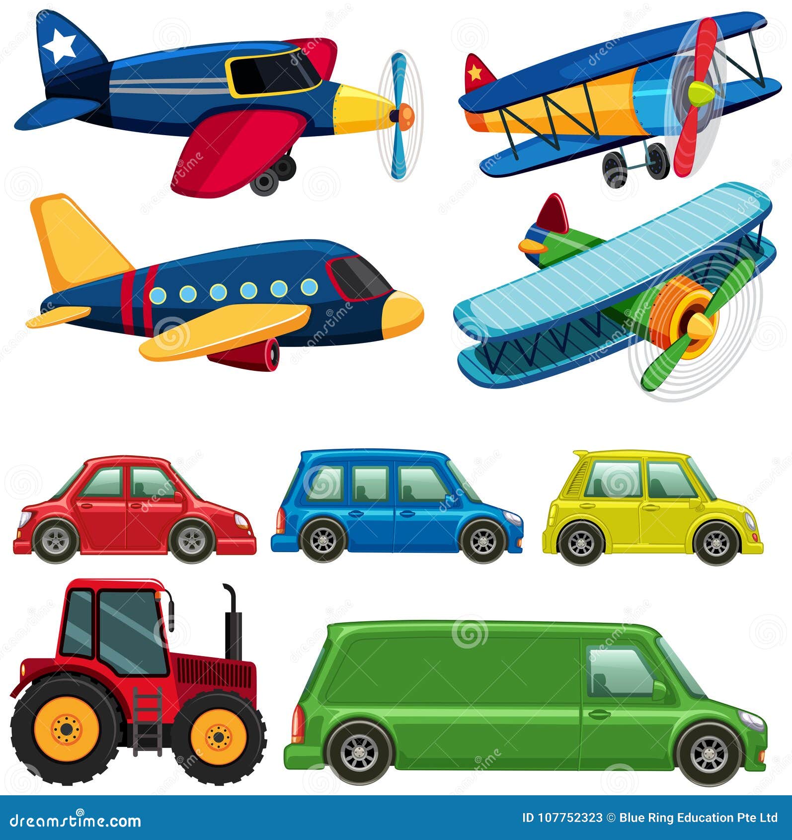 Different Types of Vehicles on White Background Stock Vector ...