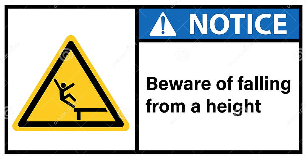 Different Types of Warning Signs, Beware of Falling from a Height ...