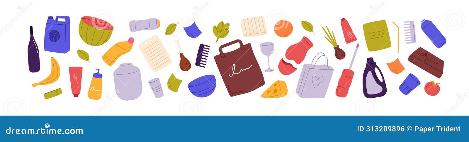 Different Types of Waste Set. Sorting Trash Concept, Rubbish Separation ...