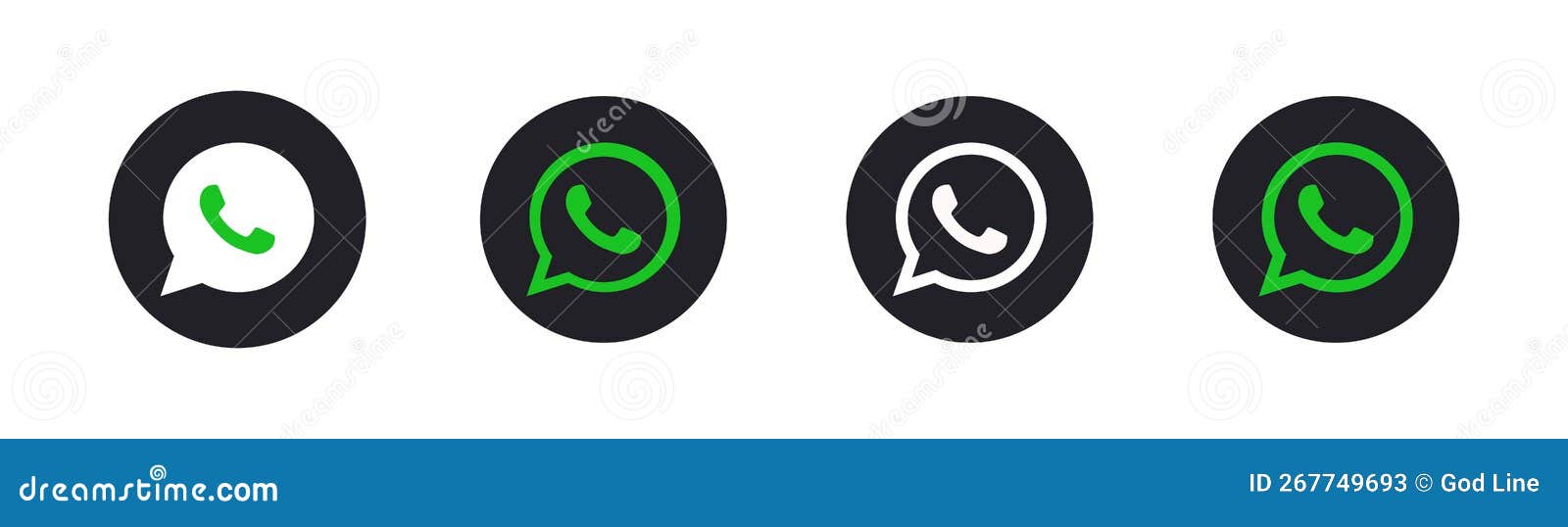 Different Types Whatsapp Icon Logo Vector On White Background ...