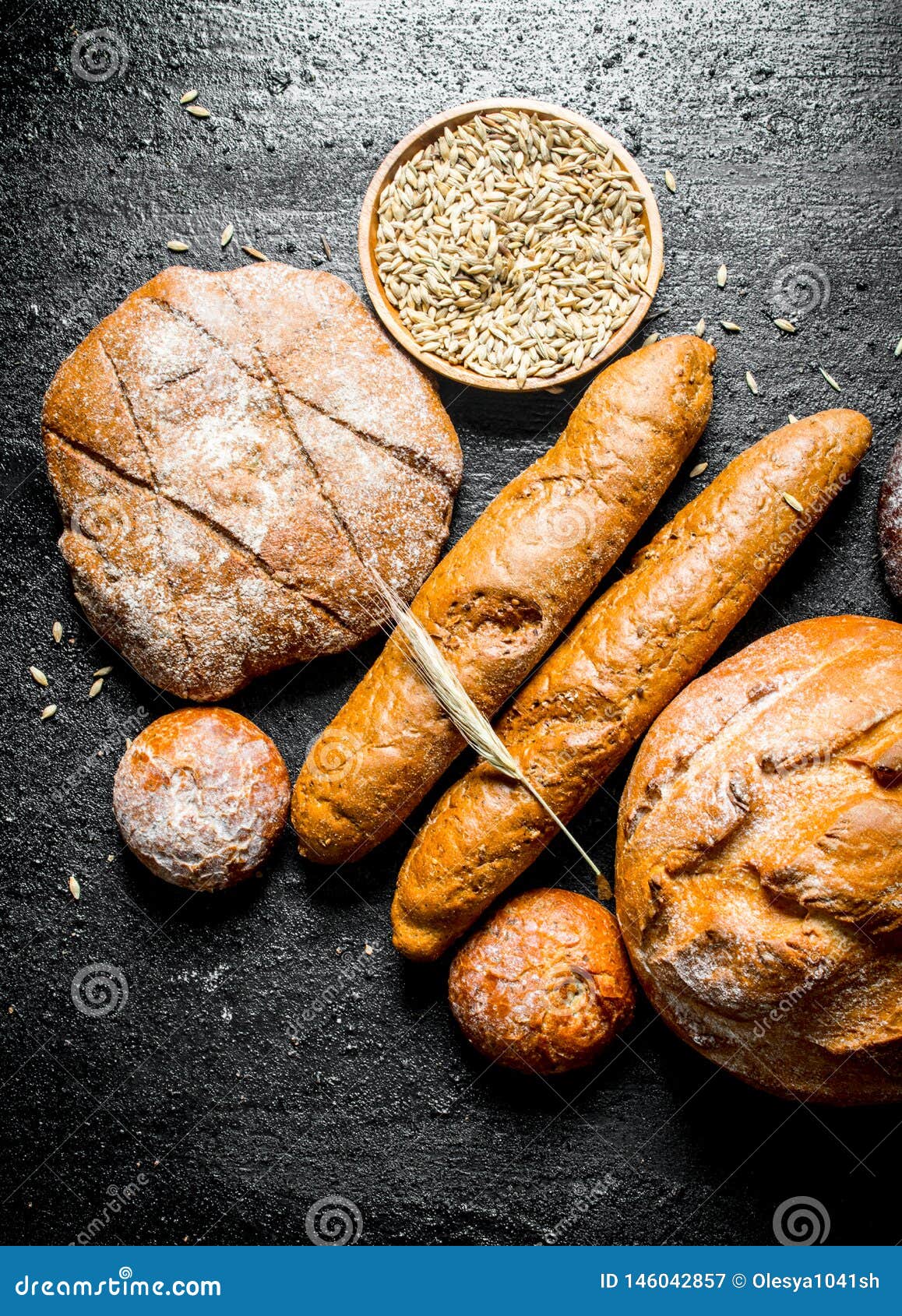 Different Types of Wheat and Rye Bread Stock Image - Image of group ...