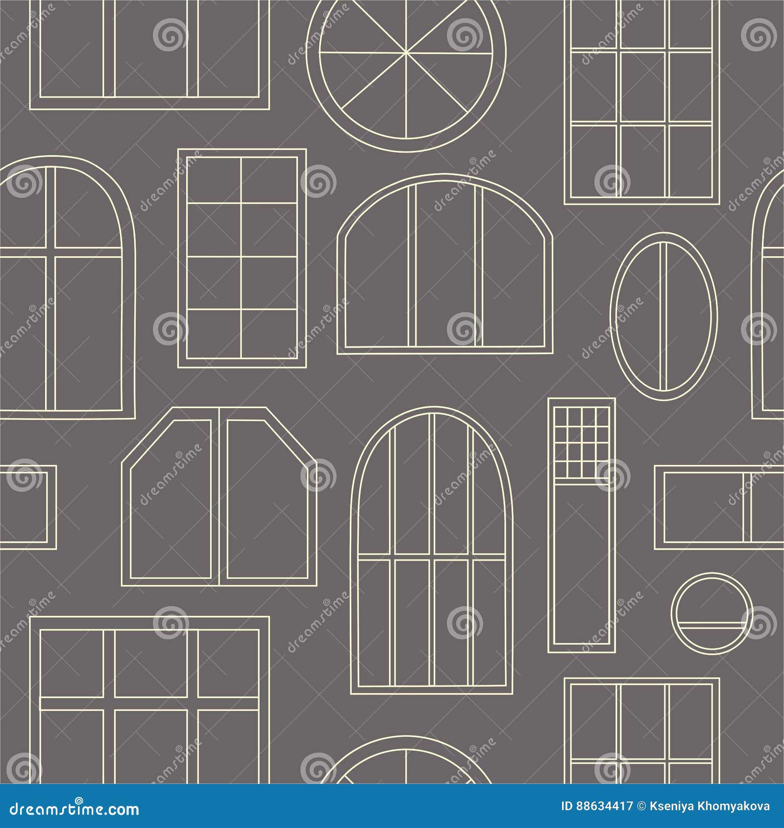 Different types of windows stock vector. Illustration of symbol - 88634417