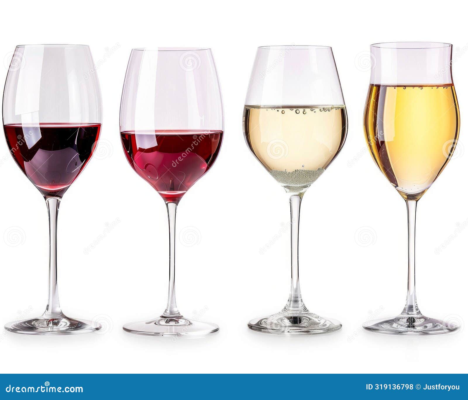 Different Types of Wine in Glasses. Generative Ai Stock Illustration ... Different Types of Wine in Glasses. Generative Ai Stock Illustration ...