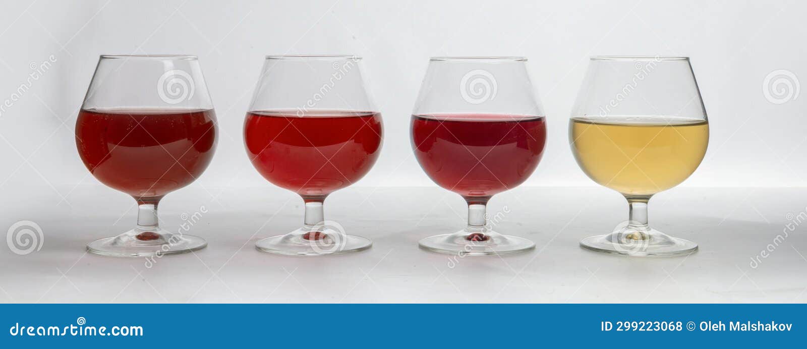 Different Types of Wine in Glasses on a White Background Stock Photo ... Different Types of Wine in Glasses on a White Background Stock Photo ...