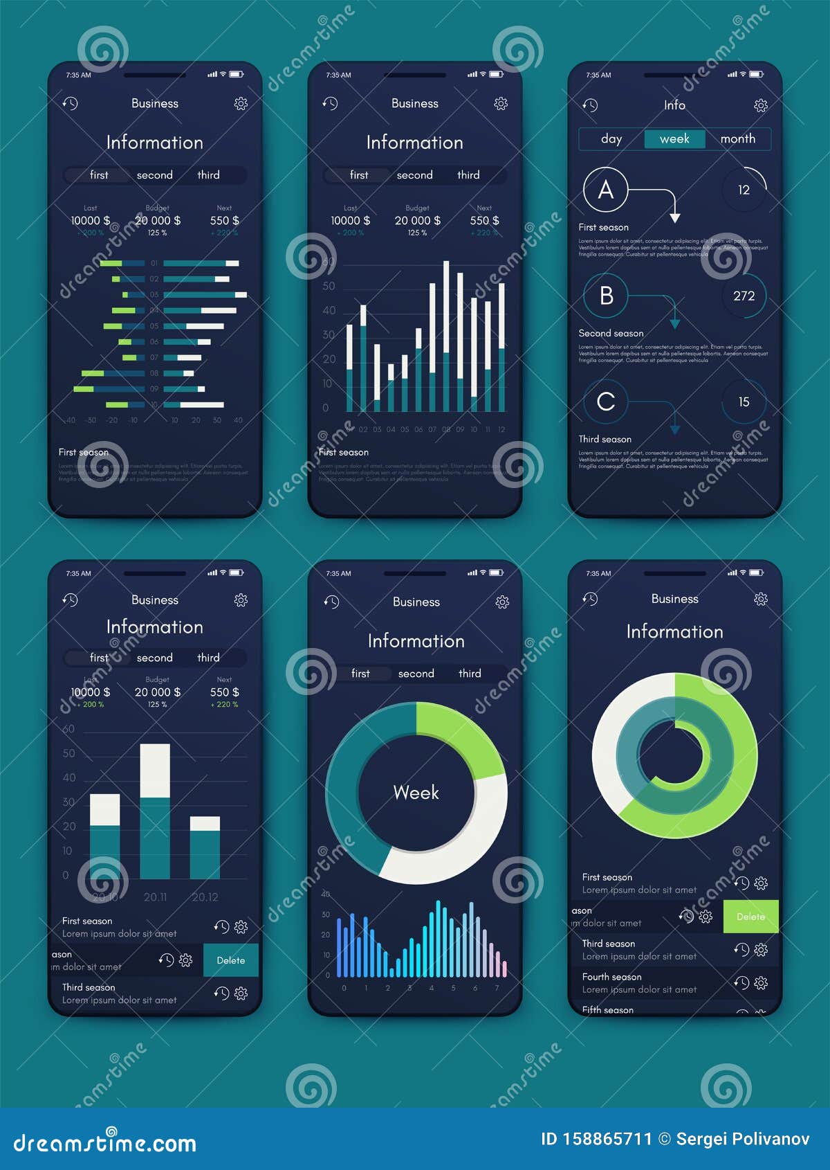 Different UI, UX, GUI Screens and Flat Web Icons for Mobile Apps Stock Vector - Illustration of ...